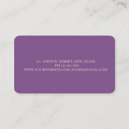 Elegant Modern Circle Violet,Gold Business Card | Zazzle