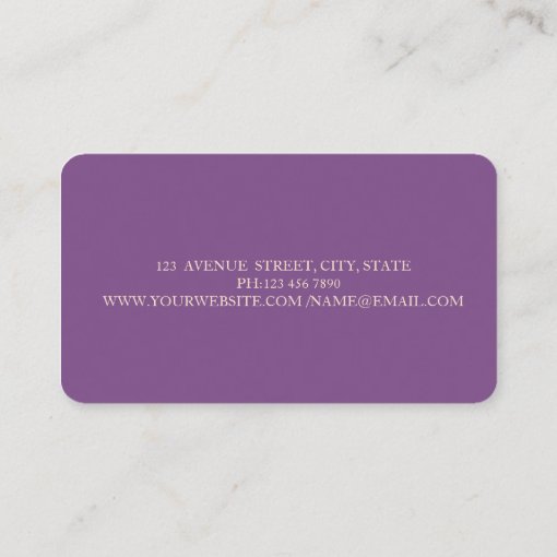 Elegant Modern Circle Violet,Gold Business Card | Zazzle