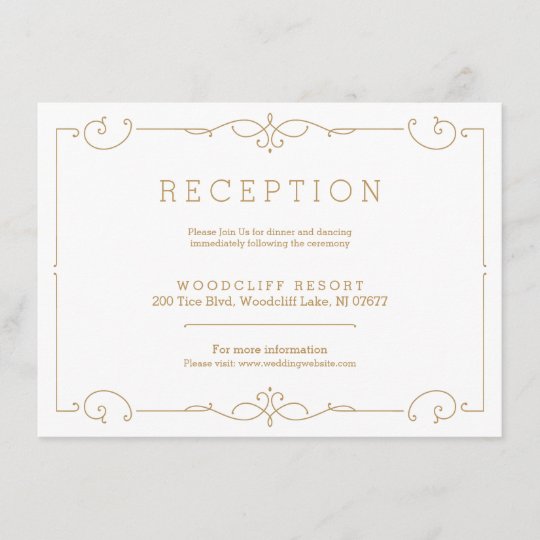 Elegant modern classic wedding reception card | Zazzle.com