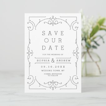 Elegant modern classic wedding save the date | Zazzle