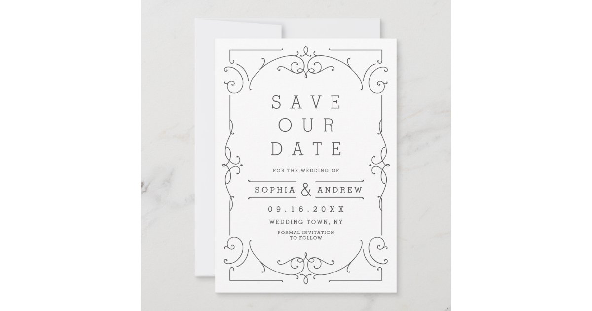 Elegant modern classic wedding save the date | Zazzle