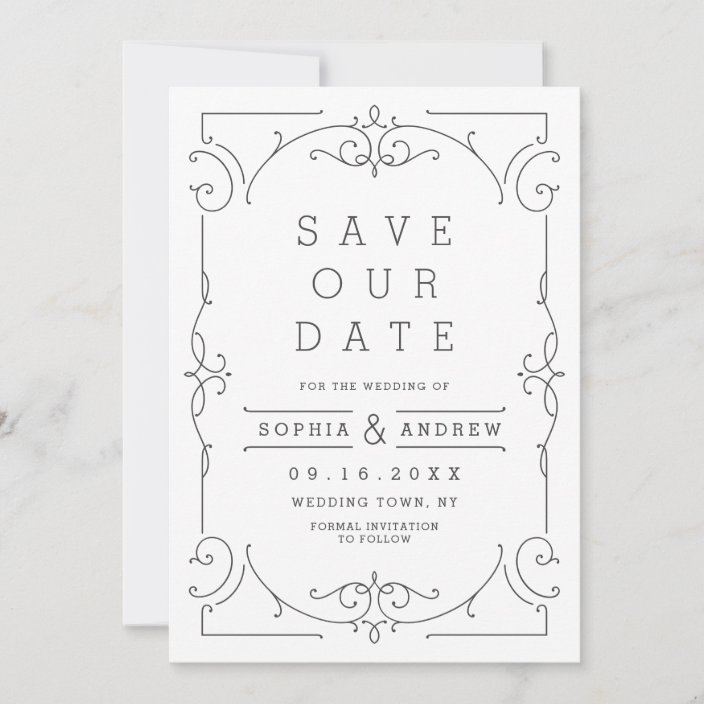 Elegant modern classic wedding save the date | Zazzle.com
