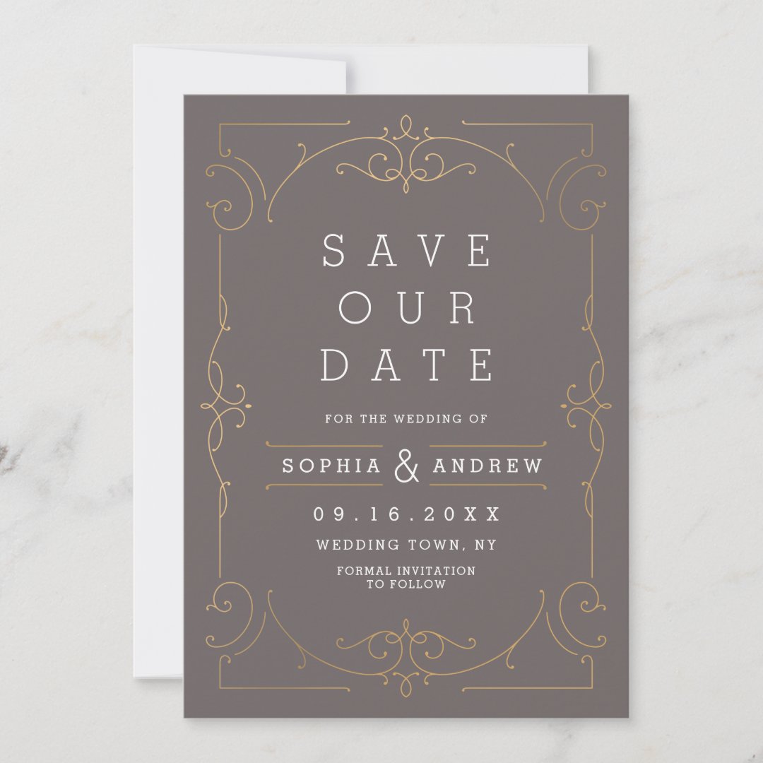 Elegant modern classic wedding save the date | Zazzle