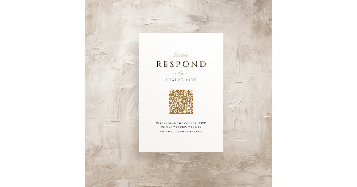 Elegant Modern Classy Luxury QR code Wedding RSVP Card | Zazzle