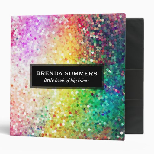 Elegant Modern Colorful Faux Glitter Binder | Zazzle