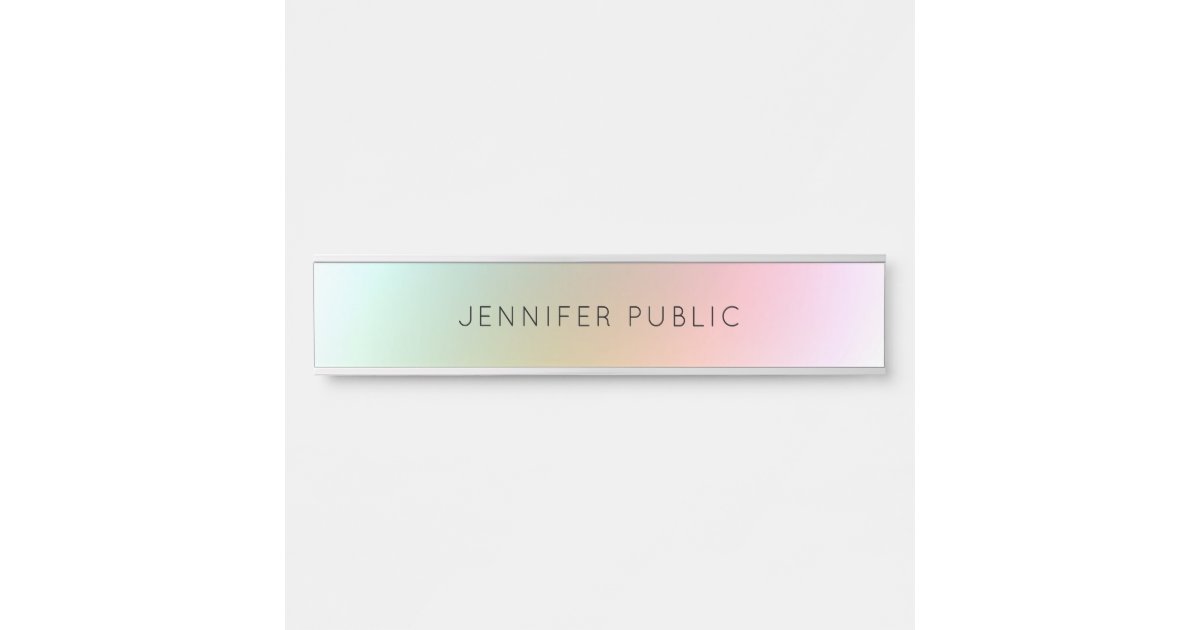 Elegant Modern Colorful Template Simple Design Door Sign | Zazzle