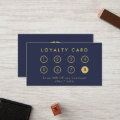 Elegant Modern Company Business Logo Navy Blue Loyalty Card | Zazzle