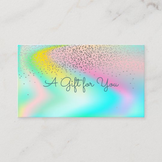 Elegant Modern Confetti Rainbow Holographic Discount Card | Zazzle.com