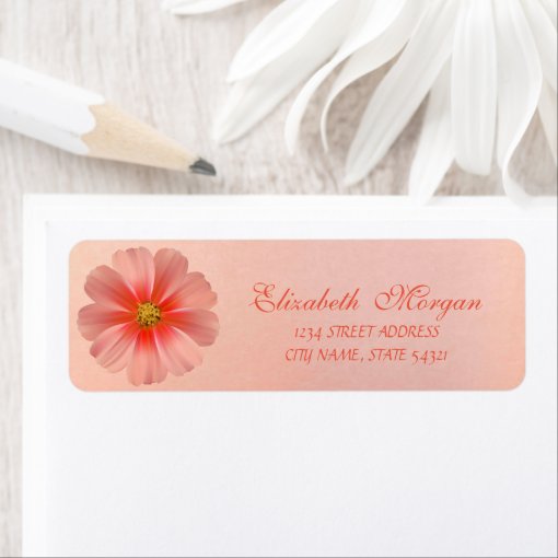 Elegant Modern Cool Flower Address Label | Zazzle