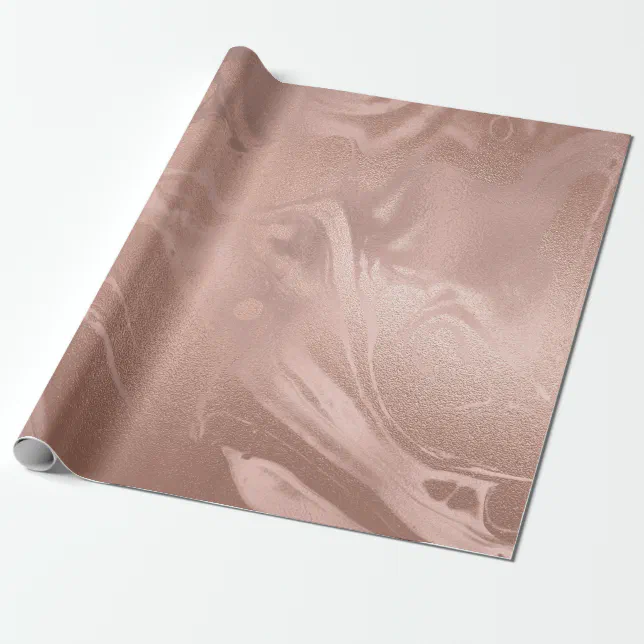 Elegant modern copper rose gold & pink marble wrapping paper | Zazzle