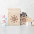 Elegant modern copper rose gold snowflake pattern wrapping paper | Zazzle