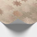 Elegant modern copper rose gold snowflake pattern wrapping paper | Zazzle