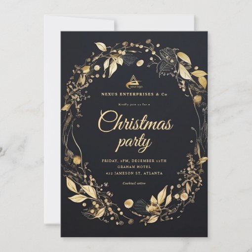 Elegant Modern Corporate Christmas Party Invitation | Zazzle