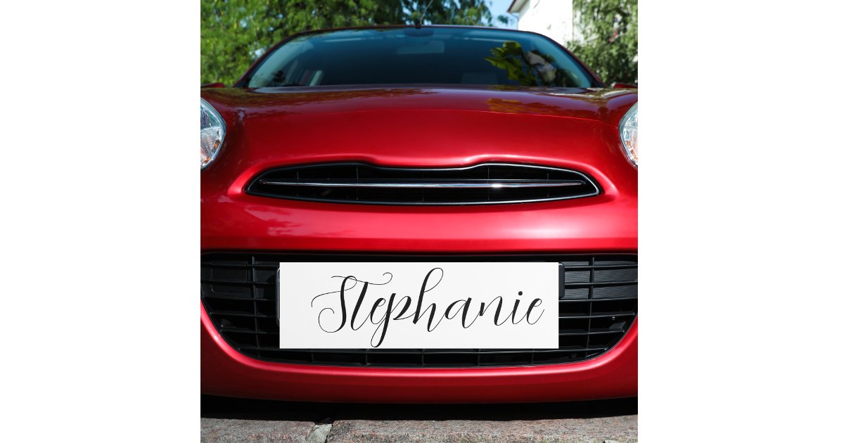 Elegant Modern Custom Name License Plate | Zazzle