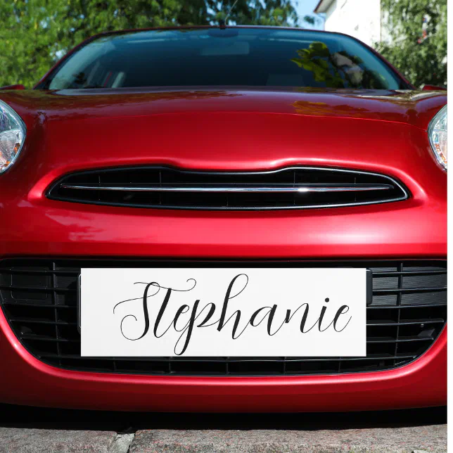 Elegant Modern Custom Name License Plate | Zazzle