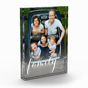 Elegant modern custom photo family text | Zazzle