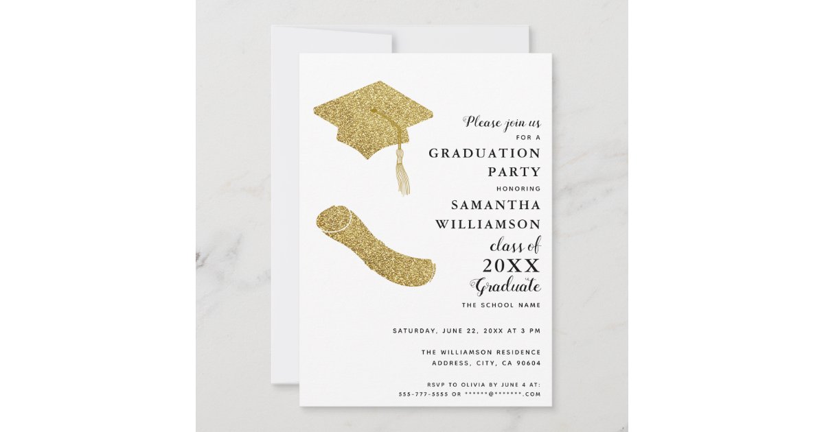 Elegant Modern Custom Photo Graduation Party Invitation | Zazzle
