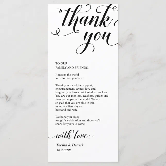 Elegant Modern Dinner Place Setting Thank You Card | Zazzle