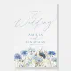 Elegant Modern Dusty Blue Floral Wedding Poster | Zazzle