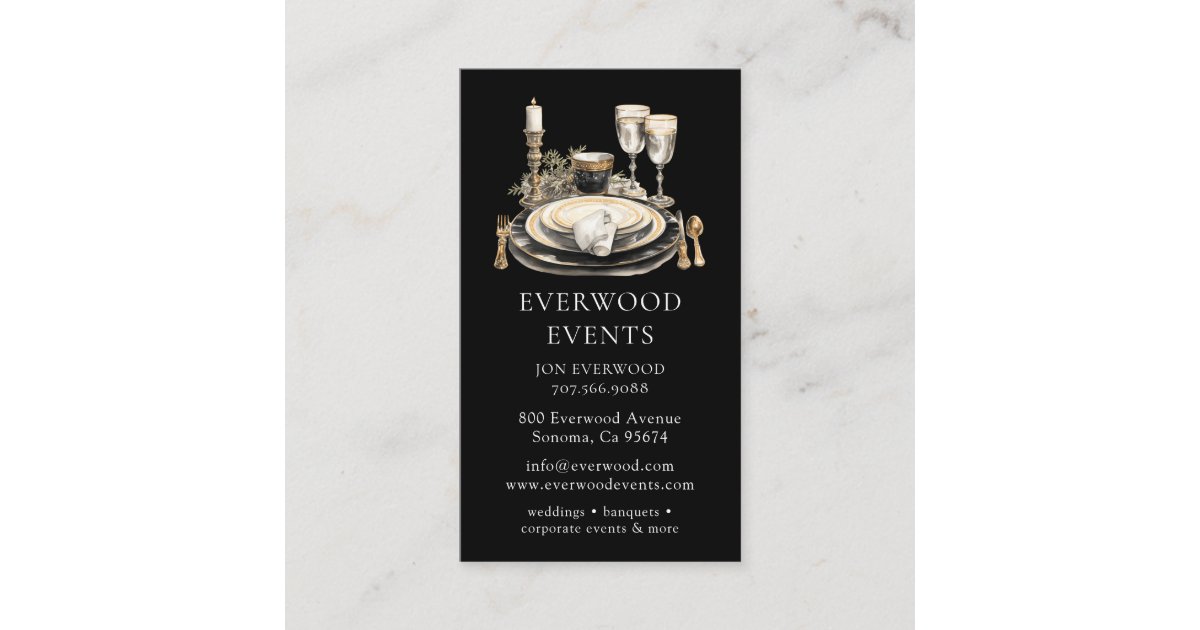 Elegant Modern Event Planning Business Card | Zazzle