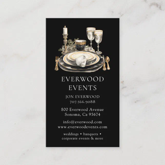 Elegant Modern Event Planning Business Card | Zazzle