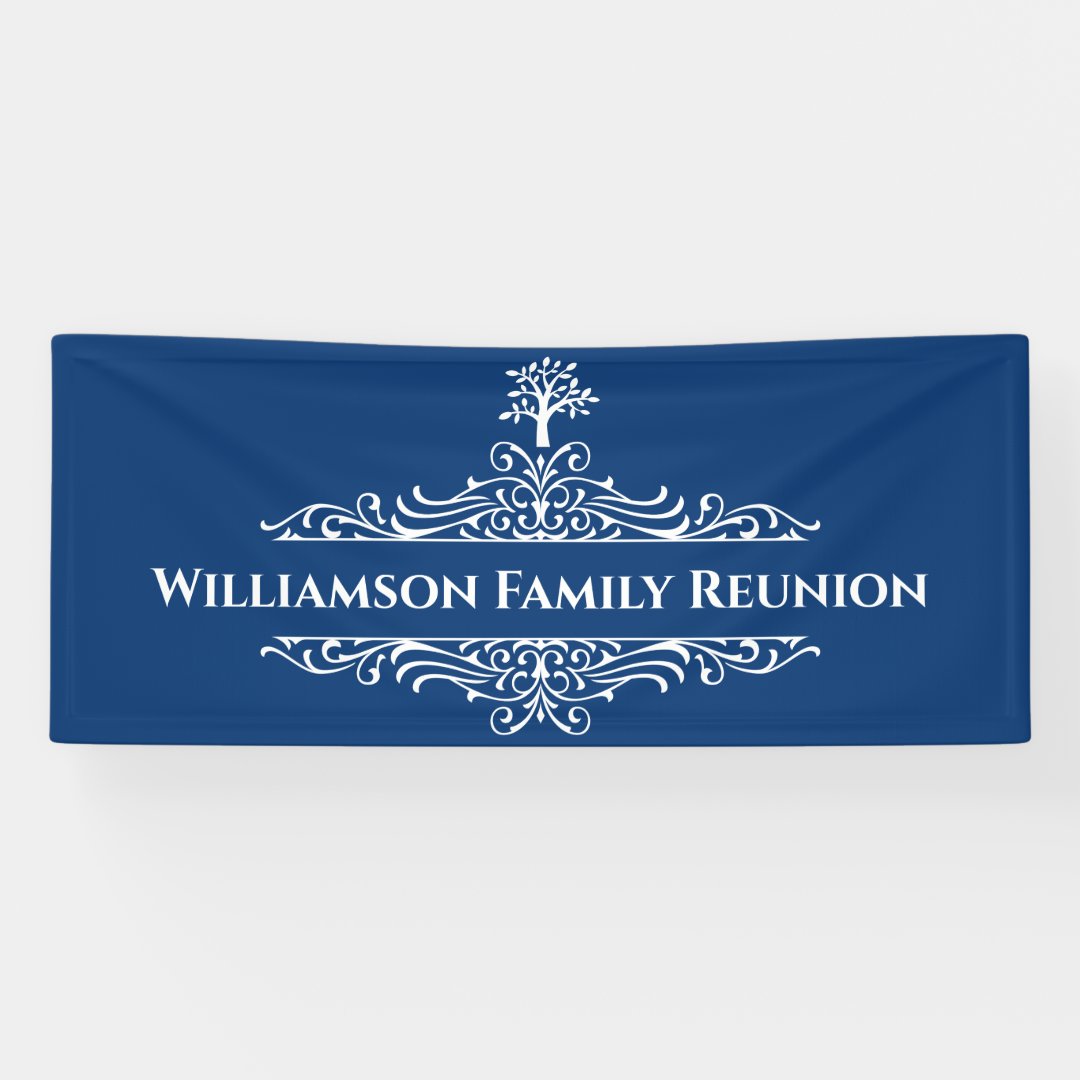 Elegant Modern Family Tree Monogram Event Banner | Zazzle