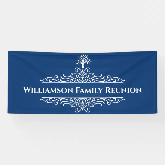 Elegant Modern Family Tree Monogram Event Banner | Zazzle