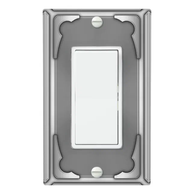 Elegant Modern Faux White Chic Fancy Metal Trendy Light Switch Cover ...