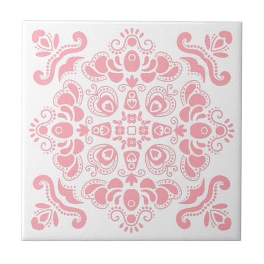 Elegant Modern Feminine Light Pink Stylish White Ceramic Tile | Zazzle.com
