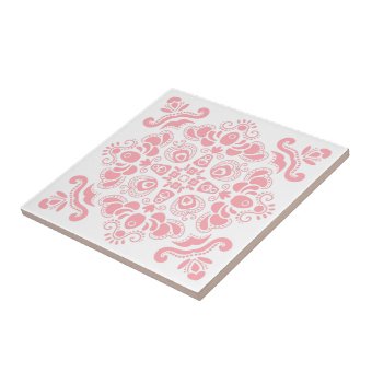 Elegant Modern Feminine Light Pink Stylish White Ceramic Tile | Zazzle