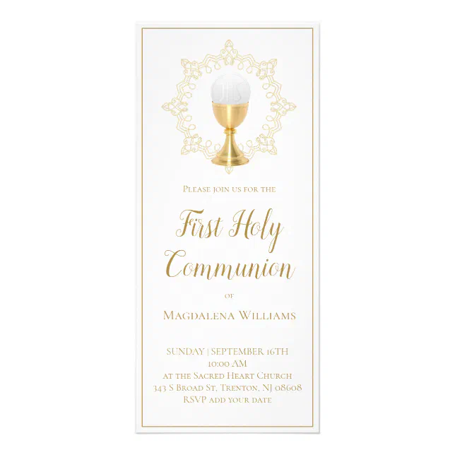 elegant modern First Holy Communion invitation | Zazzle
