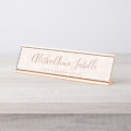 Elegant & Modern Floral Blush Pink Pattern Desk Name Plate | Zazzle