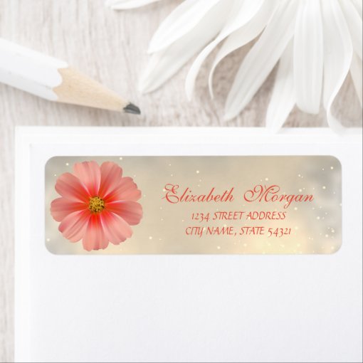Elegant Modern Flower Address Label | Zazzle