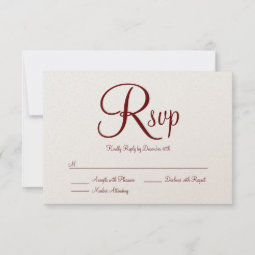 Elegant Modern Font Burgundy RSVP Card | Zazzle