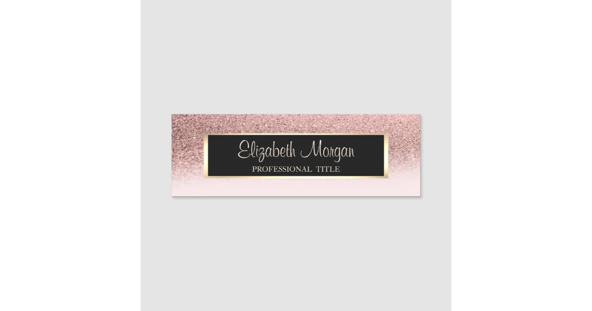 Elegant Modern, Frame, Glitter Ombre Name Tag | Zazzle