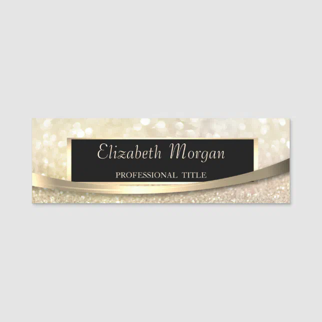 Elegant Modern, Frame,Stripe,Bokeh Name Tag | Zazzle