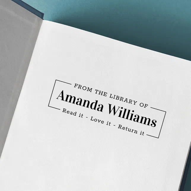 Elegant modern from the library of bookplate self-inking stamp | Zazzle