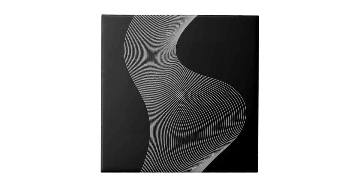 Elegant, modern, futuristic wave abstraction ceramic tile | Zazzle