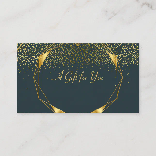 Elegant Modern Geometric Gold Lines, Confetti Discount Card | Zazzle