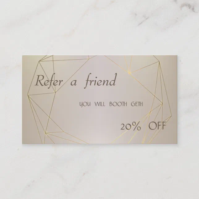 Elegant , Modern Geometric Referral Card | Zazzle