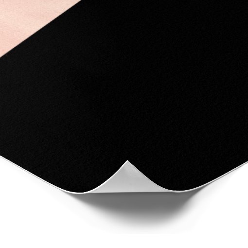 elegant modern geometric rose gold pink black poster | Zazzle