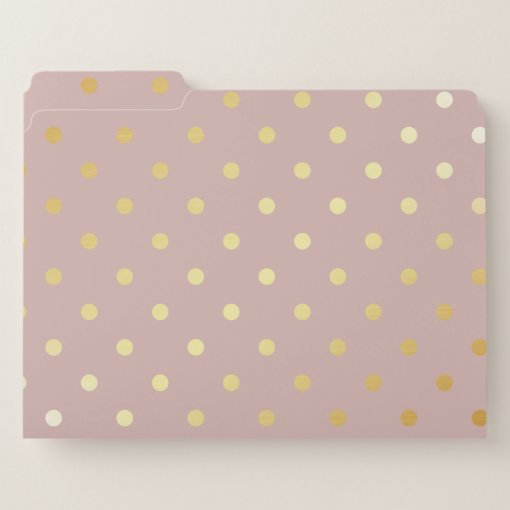 Elegant modern girly gold polka dots file folder | Zazzle