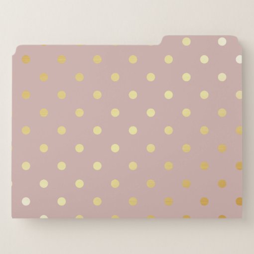 Elegant modern girly gold polka dots file folder | Zazzle