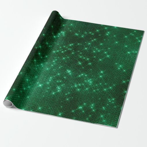 Elegant modern girly stylish green glitter wrapping paper | Zazzle
