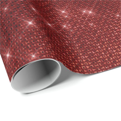 Elegant modern girly stylish red glitter wrapping paper | Zazzle