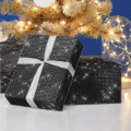 Elegant modern girly stylish silver glitter wrapping paper | Zazzle