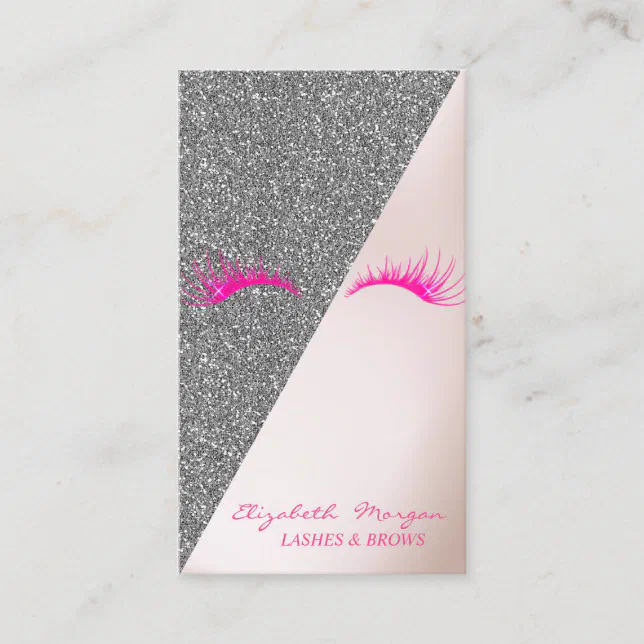 Elegant Modern Glitter, Faux Lashes Business Card | Zazzle
