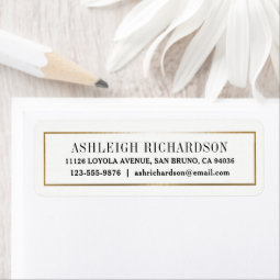 Elegant Modern Gold Border Label | Zazzle