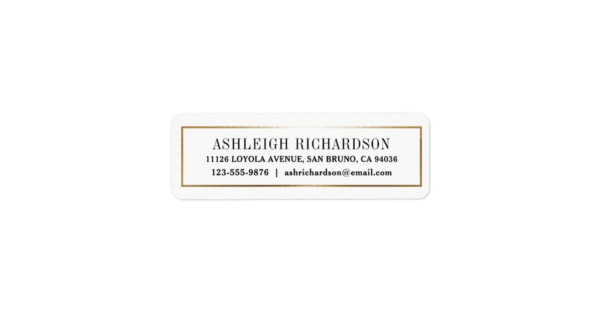 Elegant Modern Gold Border Label | Zazzle