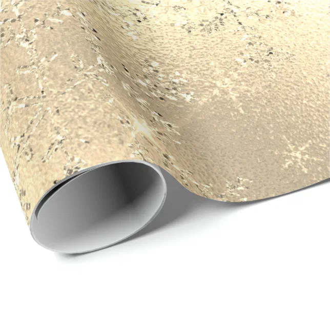 Elegant Modern Gold Christmas Snowflake Pattern Wrapping Paper | Zazzle